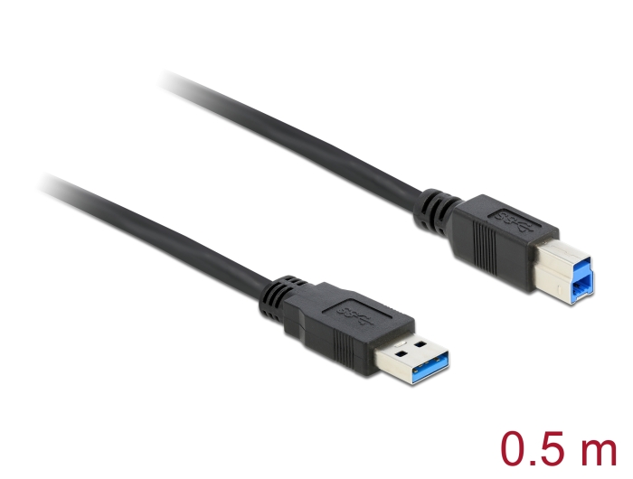 USB 3.0 Kabel Typ-A zu Typ-B 0,5 m schwarz - Delock kaufen