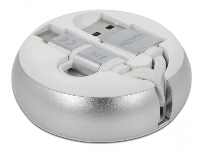 Delock USB 2 in 1 Aufrollkabel Typ-A, Micro-B & USB-C™ kaufen