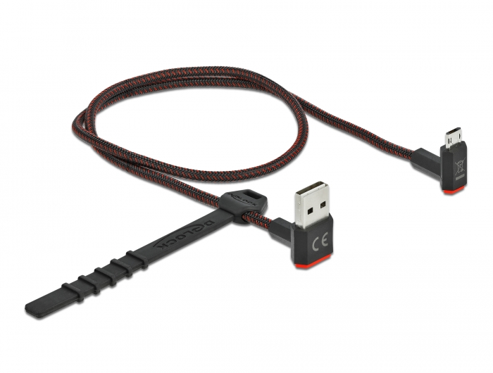 Delock USB 2.0 Kabel Typ-A zu Micro-B gewinkelt 0,5 m schwarz