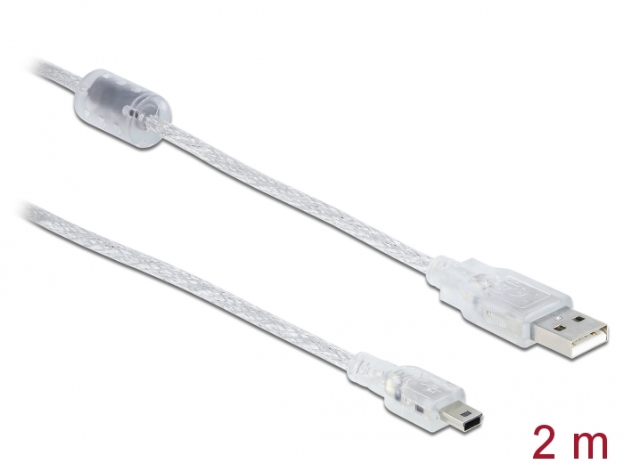 Delock USB 2.0 Kabel Typ-A auf Mini-B, 2m, transparent kaufen