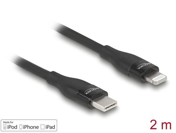 Delock USB-C zu Lightning Kabel 2m für iPhone & iPad MFi