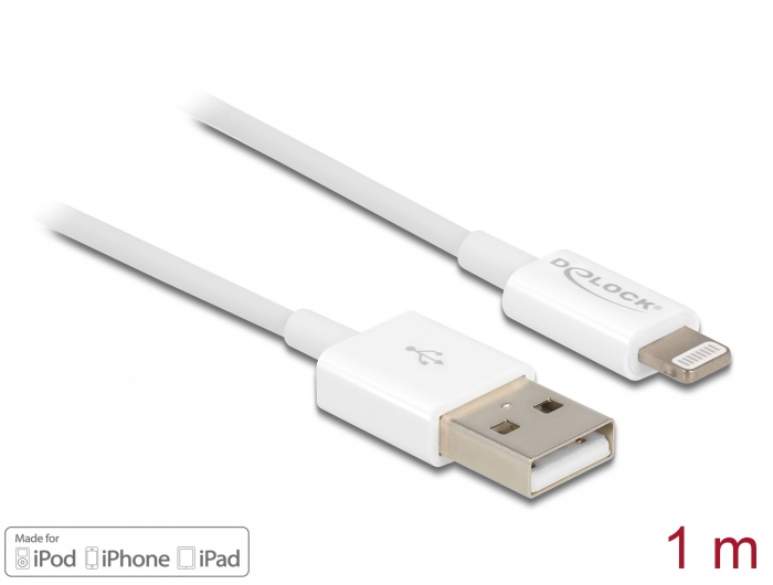 Delock USB Kabel 1m für iPhone, iPad & iPod - Weiß günstig kaufen