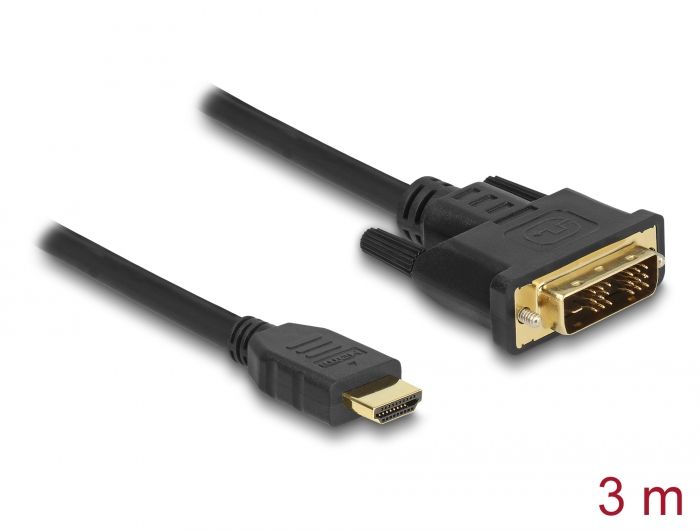 Delock HDMI zu DVI 18+1 Kabel bidirektional 3 m