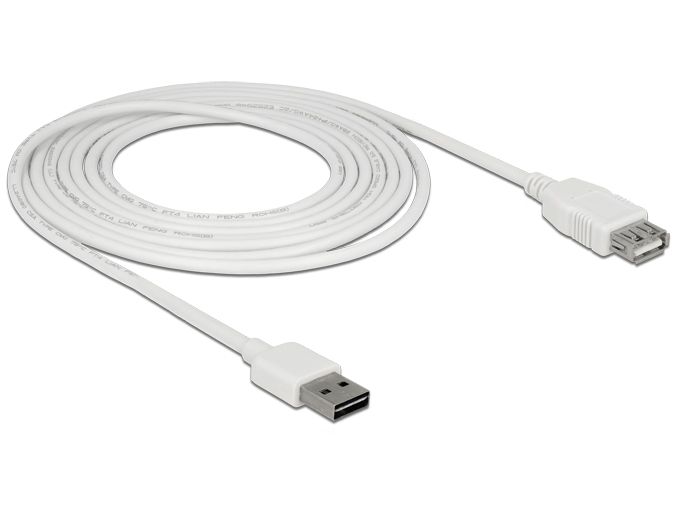 Delock 3 m USB 2.0 Verlängerungskabel Typ-A Weiß kaufen
