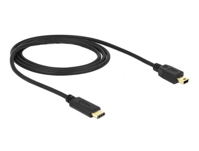 Delock USB-C 2.0 auf Mini-B Kabel 2,0 m schwarz günstig kaufen
