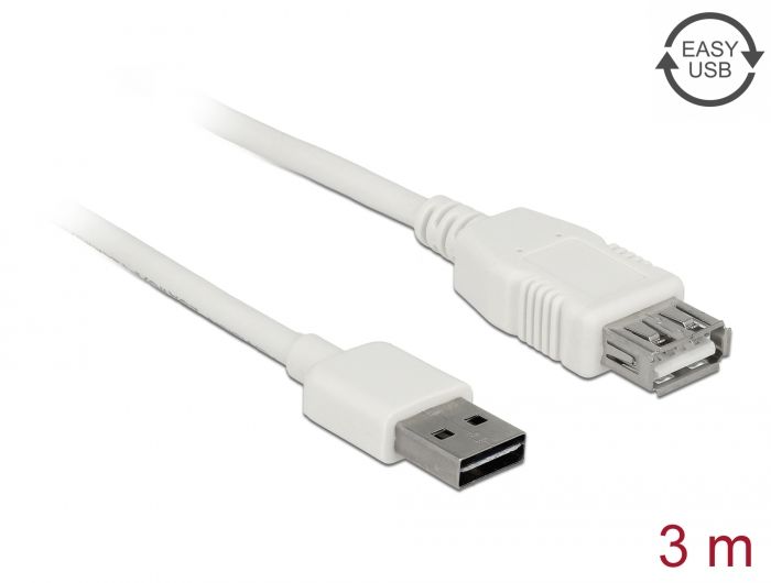 Delock 3 m USB 2.0 Verlängerungskabel Typ-A Weiß kaufen