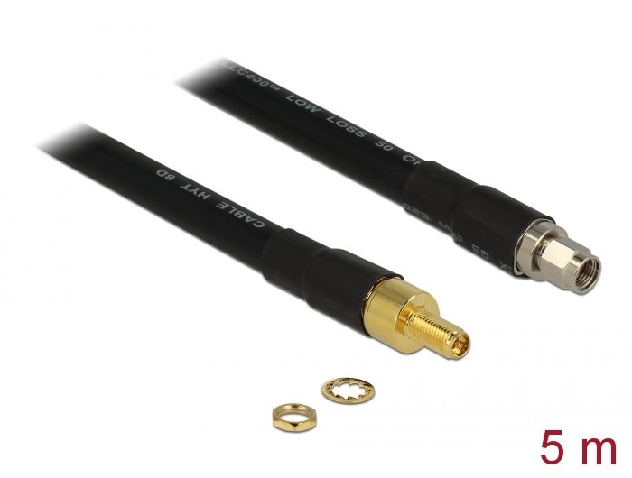 Delock 5m Antennenkabel RP-SMA Stecker/Buchse für beste Signalqualität