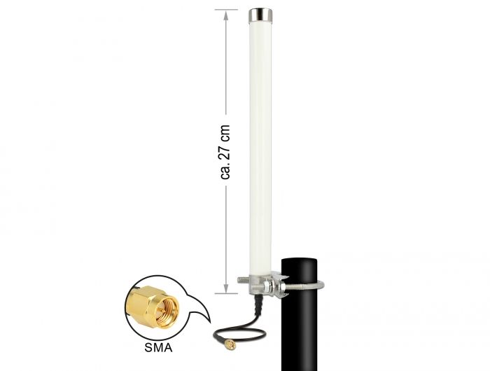 Delock LTE Antenne 2 - 6,5 dBi SMA Stecker für Outdoor Nutzung